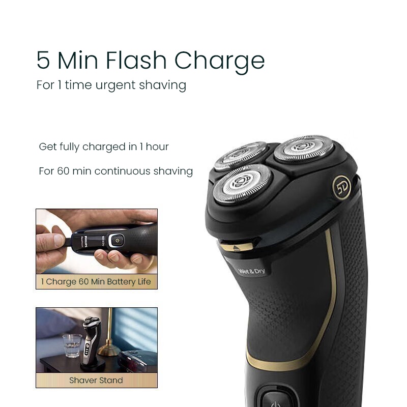 Philips Shaver for Men PowerCut System S4303 IPX7 Waterproof Shaver ...