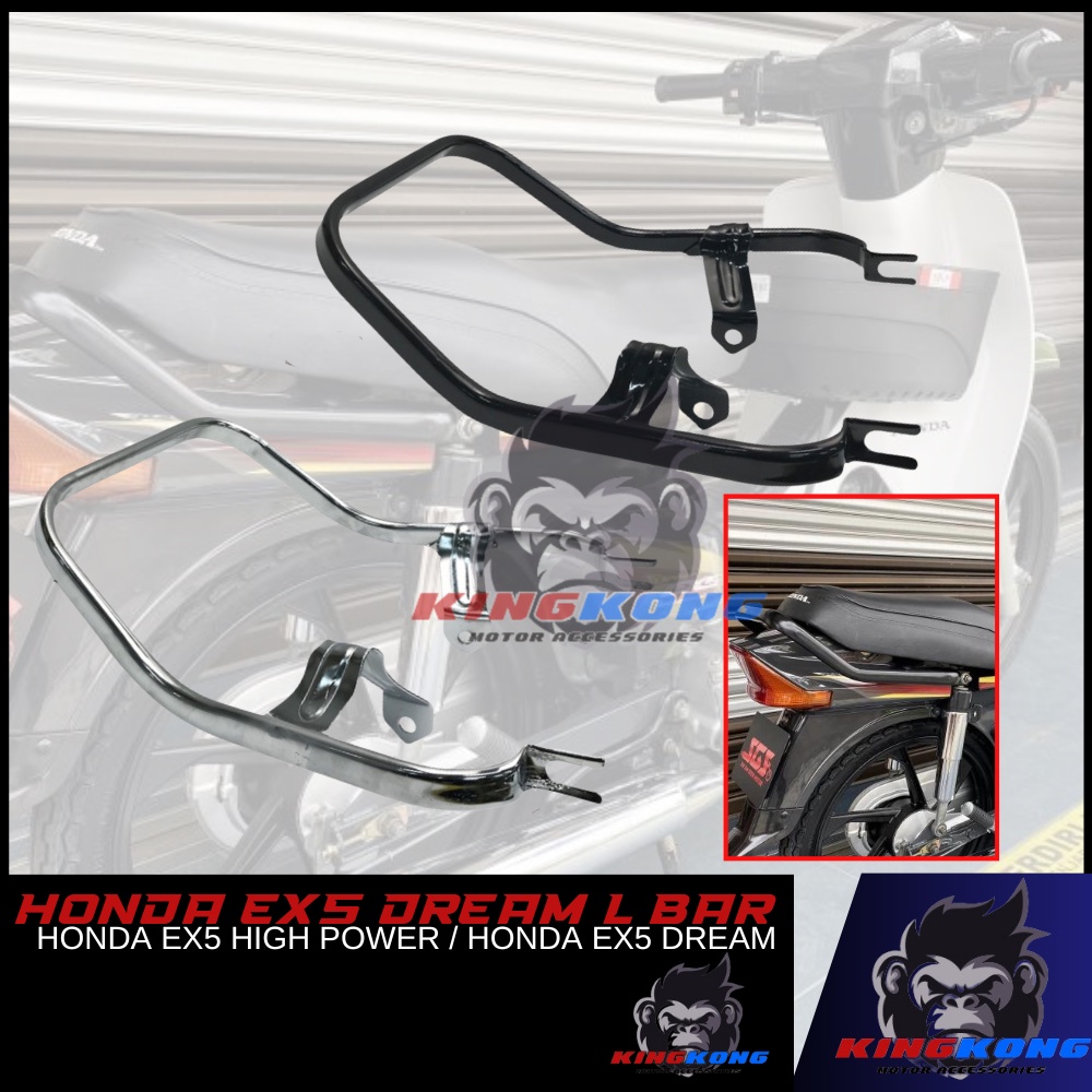 HONDA EX5 SEAT BAR BLACK/CHROME EX5 HIGH HI POWER HP DREAM L BAR SPOILER BAR BELAKANG HANDLE ...
