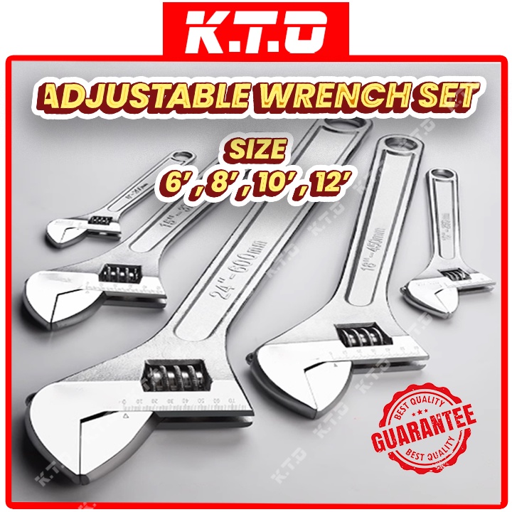 6 / 8 / 10 / 12 Inch Heavy Duty Adjustable Spanner Wrench / Spana Hidup ...
