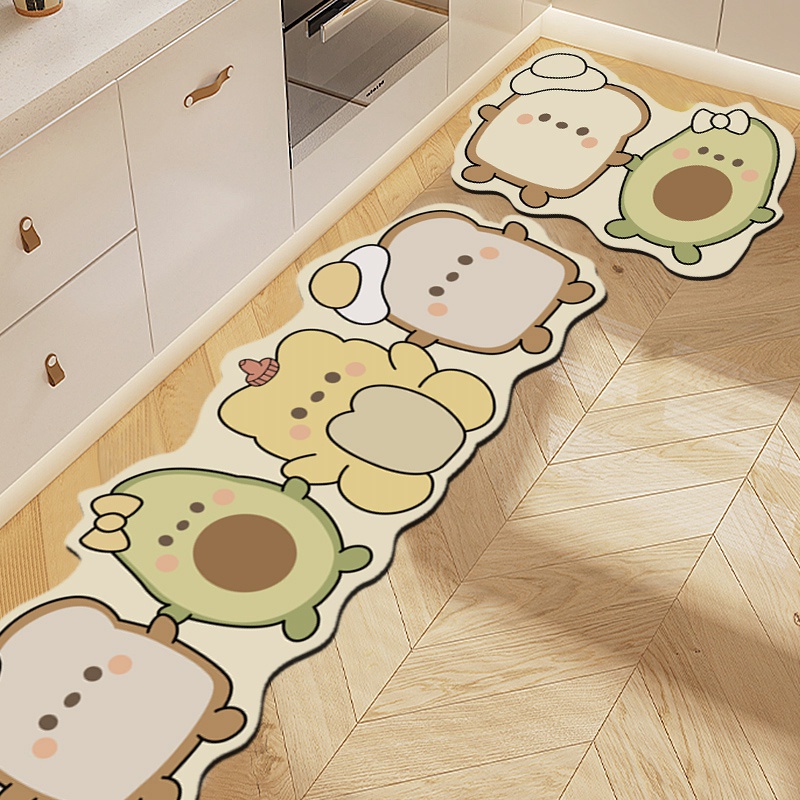 Cartoon Floor Mat Kitchen Door Mat Oil Proof Anti Slip Carpet Home ...