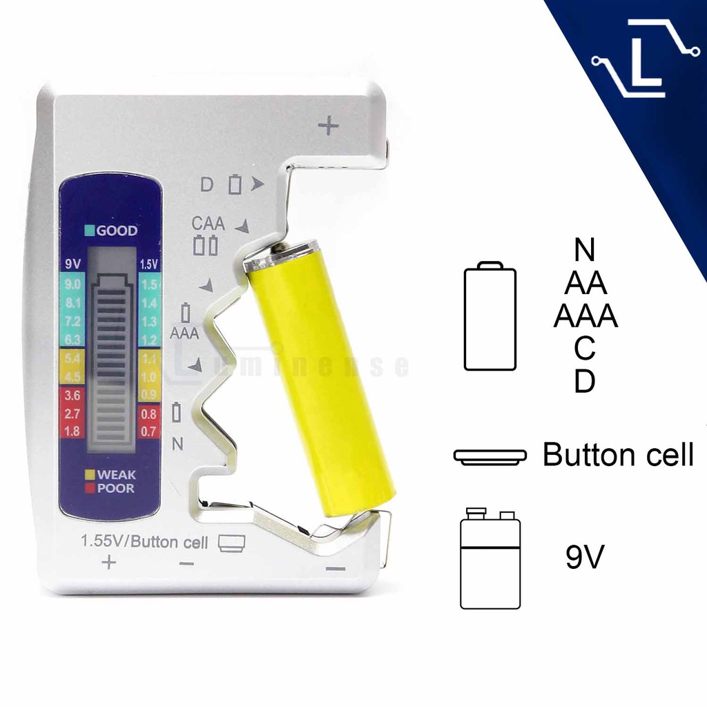 [Luminense] LCD BT-886 Battery Tester Checker AA AAA C D 9V Battery ...