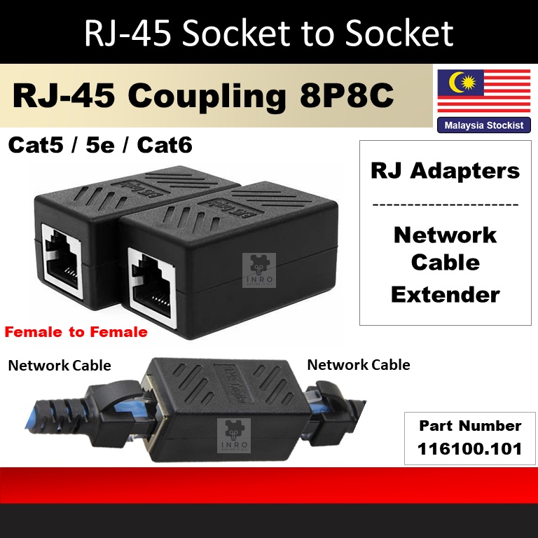 RJ-45 RJ45 Coupling 8P8C 1-to-1 Socket to Socket RJ45 Cat5/5e/Cat6 ...
