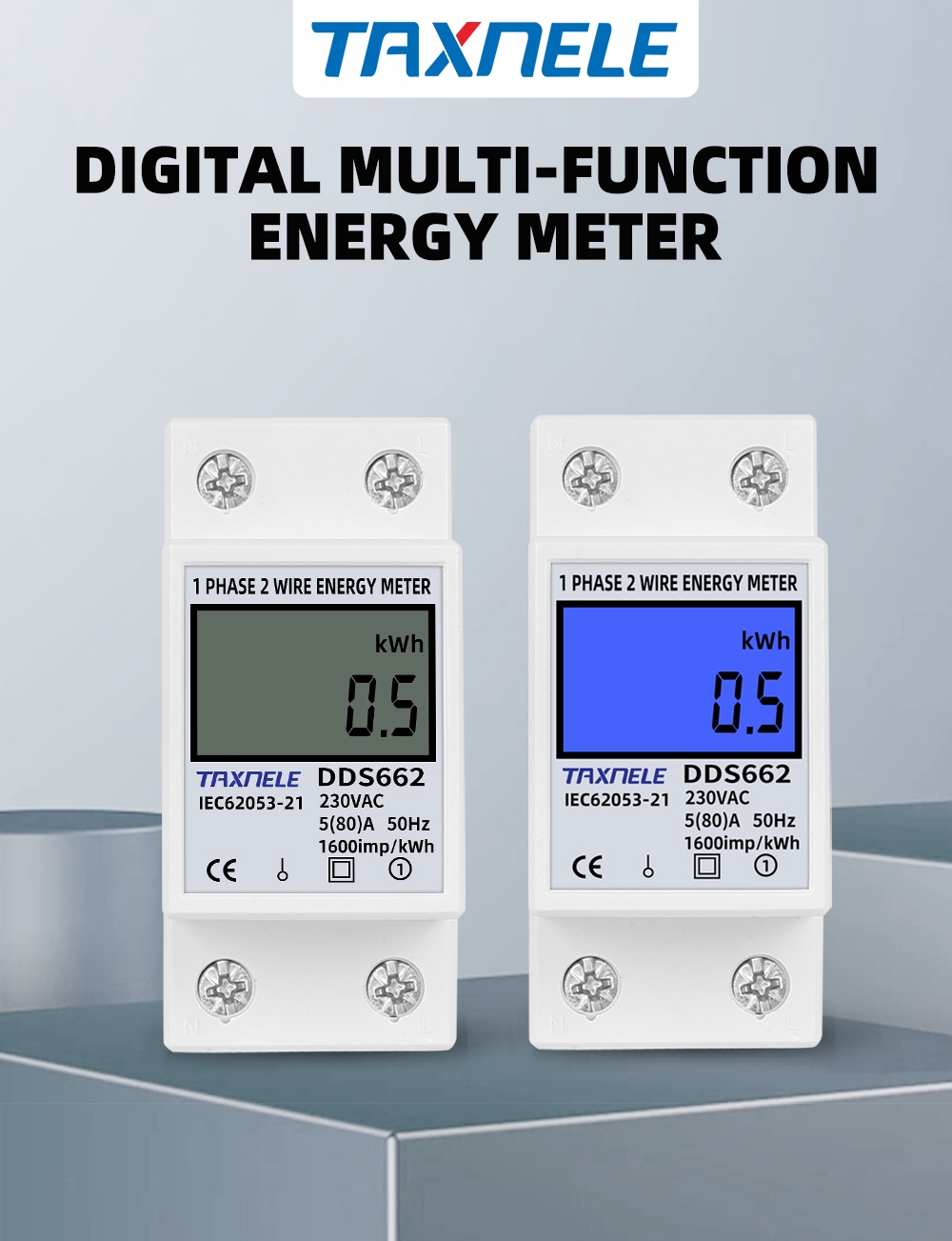 DDS662 DDS668 Din Rail LCD Backlight Single Phase Energy Meter kWh ...