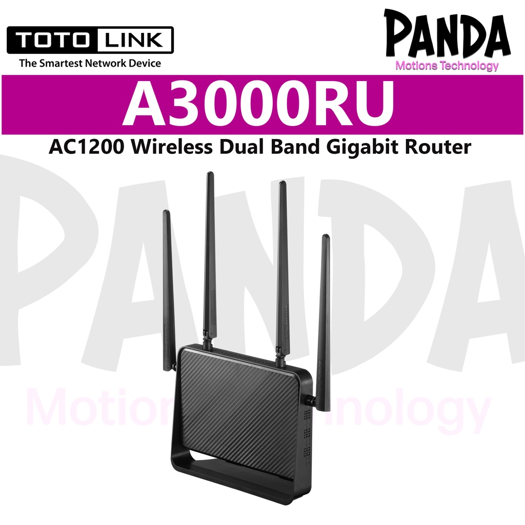 Totolink AC1200 Wireless Dual Band Gigabit Router (A3000RU) | Shopee ...