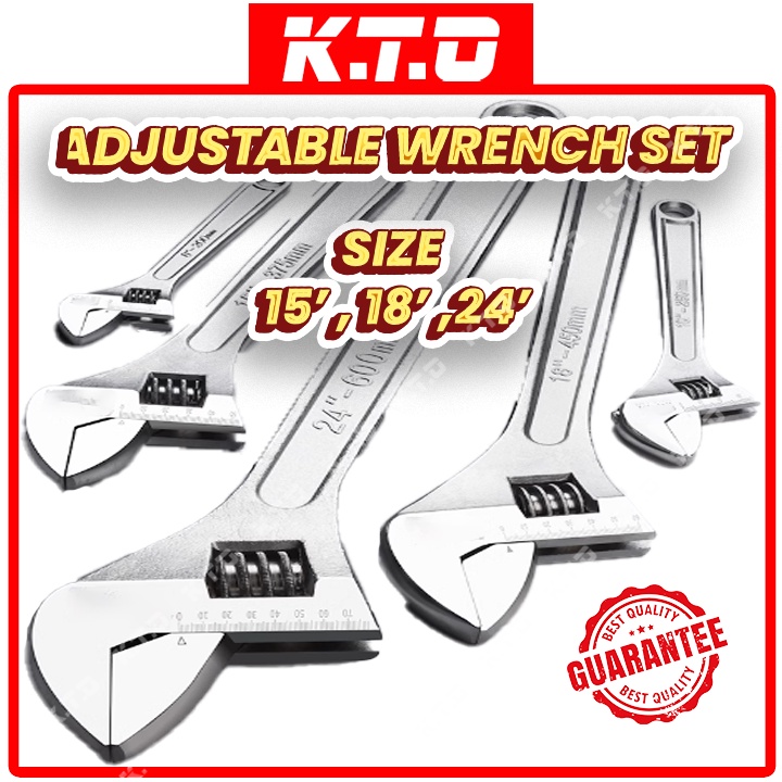 15 / 18 / 24 Inch Heavy Duty Adjustable Spanner Wrench / Spana Hidup ...