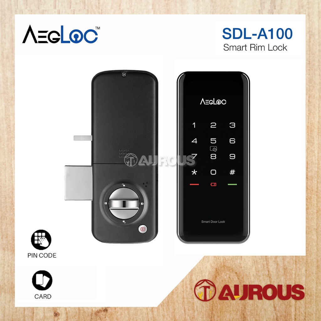 ARMOR AEGLOC DIGITAL FINGERPRINT SMART DIGITAL RIM DOOR SECURITY LOCK ...