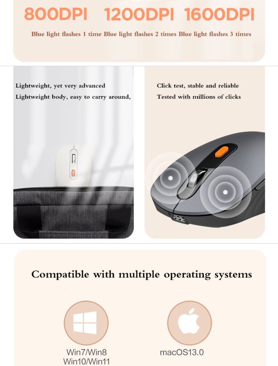 Lenovo Howard Rechargeable Bluetooth Mouse Dual Mode Type-c Fast ...