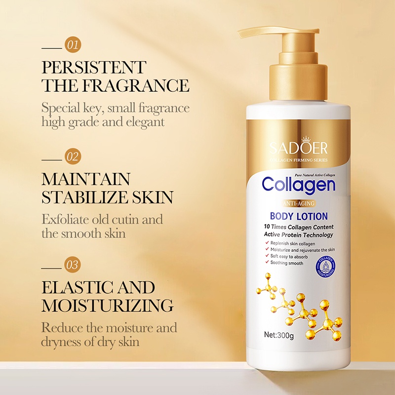 ROREC SADOER Collagen Anti-Aging Body Lotion Moisturizing Brightening Hydrating Body Care Lotion ...