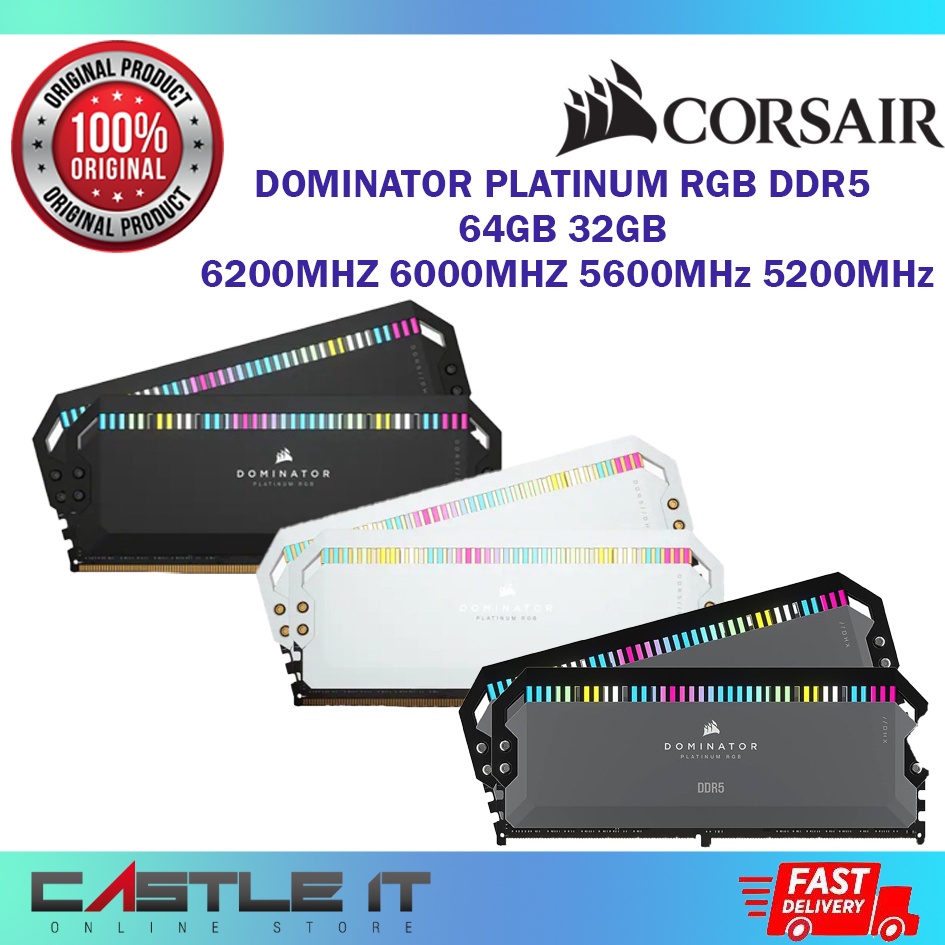 Corsair DOMINATOR PLATINUM RGB DDR5 64GB (2X32G) 32GB (2X16G) 7200MHZ 6200MHZ 6000MHZ 5600MHz ...