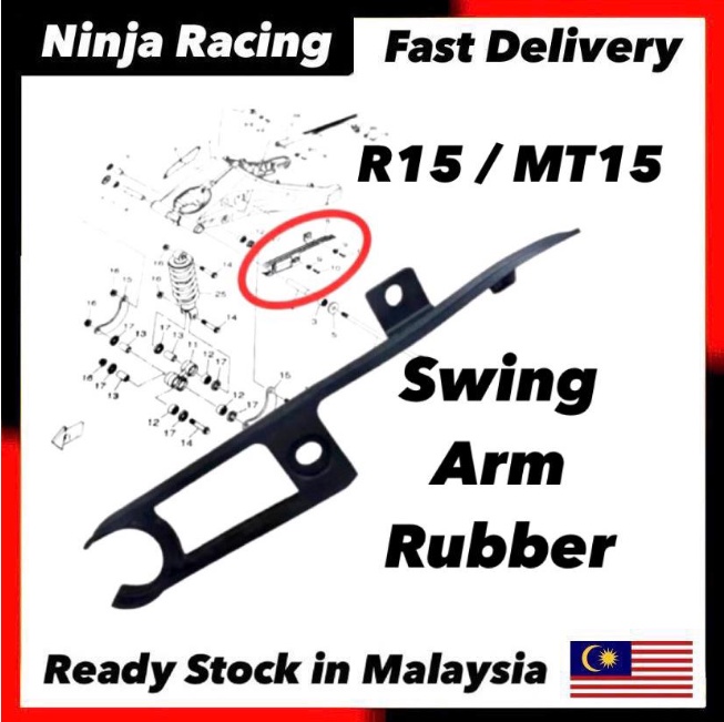 Swing Arm Rubber Chain Guard Chain Slide Getah Tahan Rantai Seal Guard ...