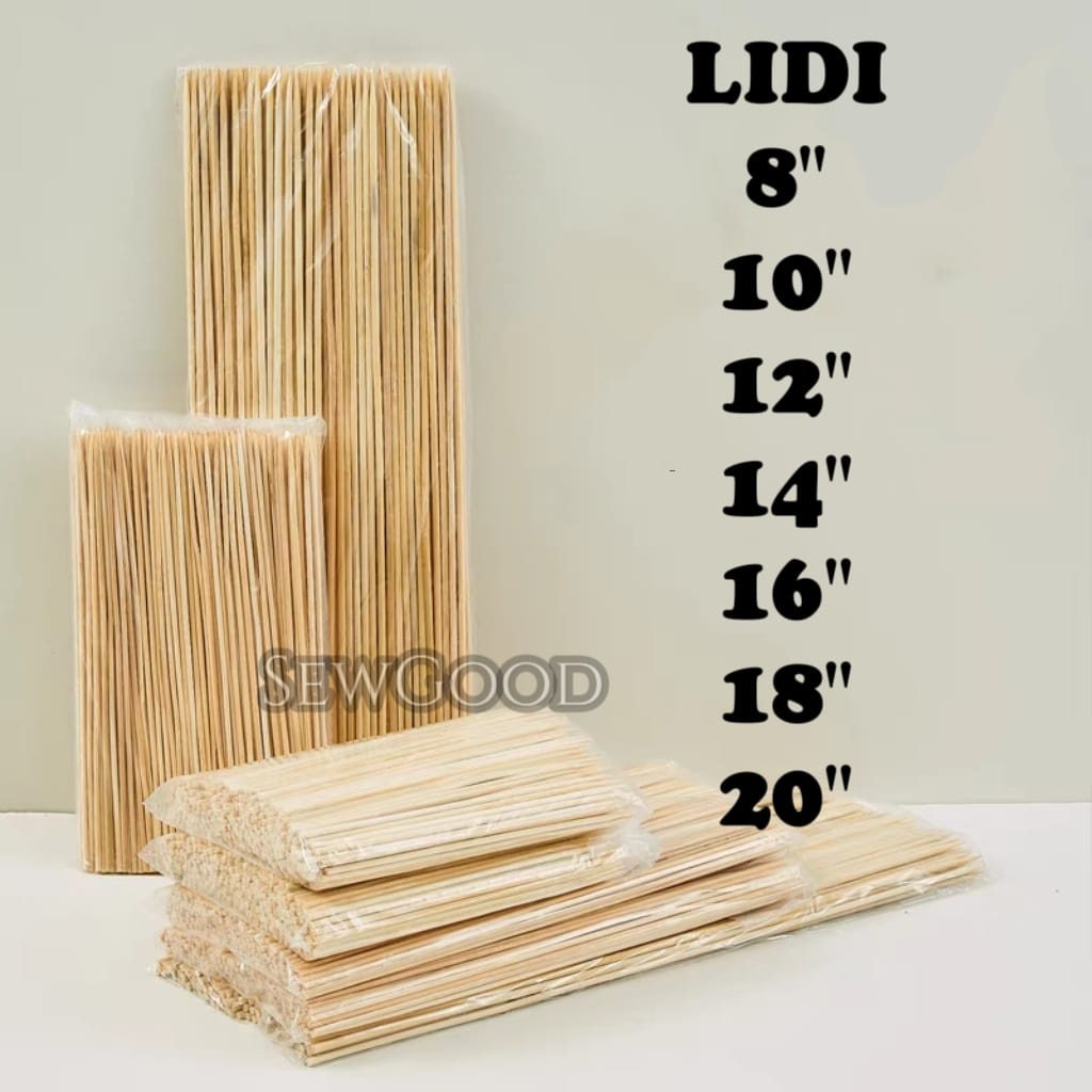 Batang Lidi Satay BBQ Stick Bamboo Skewer Kayu Cucuk Satay Kayu Bunga ...
