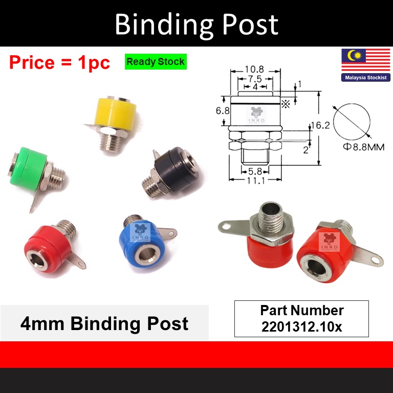 4mm Binding Post Panel Mount, Banana Plugs, Banana Connectors Banana Sockets Socket (Penang BM ...
