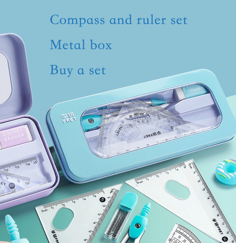 7PCS Compass Ruler Set Ruler Triangle Ruler School Supplies Practical ...