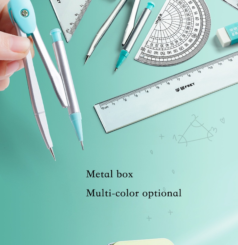7PCS Compass Ruler Set Ruler Triangle Ruler School Supplies Practical ...