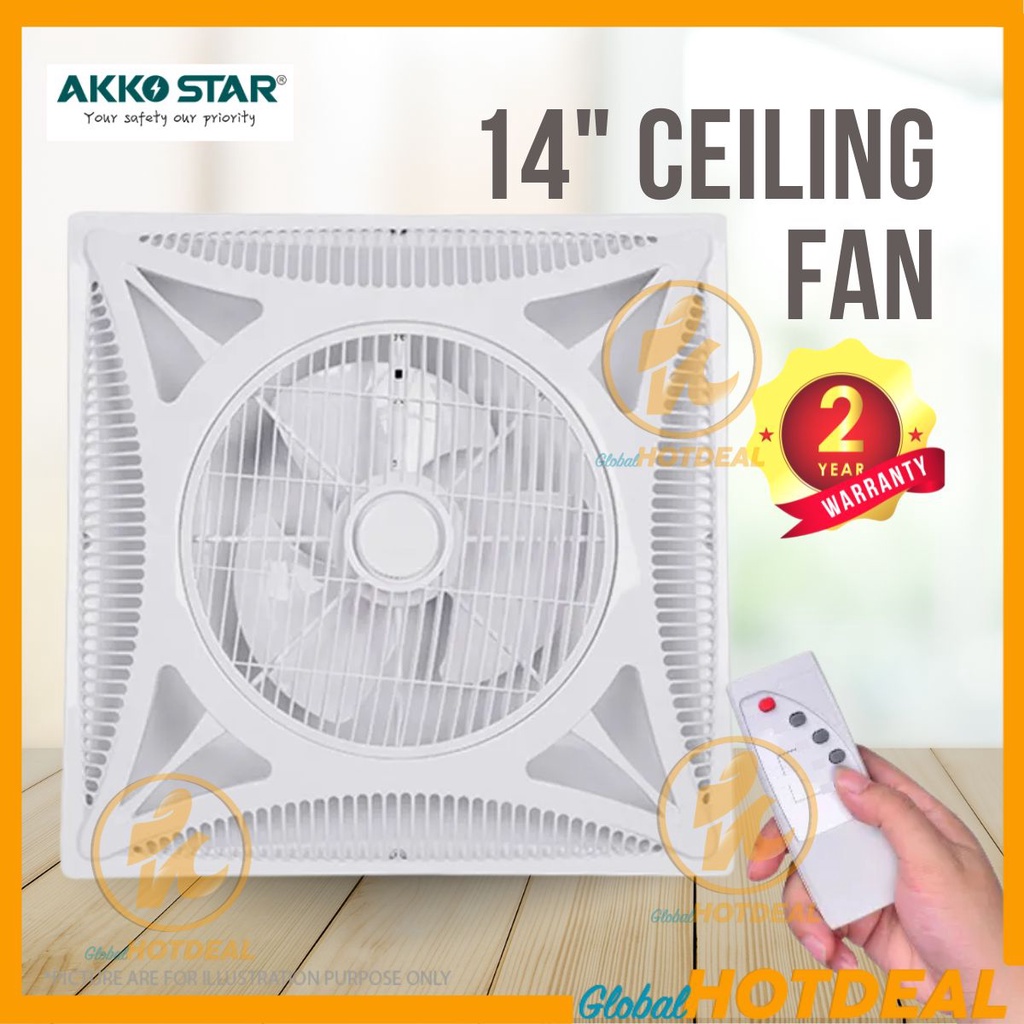 AKKO STAR 14" Ceiling Fan Recessed Mounted Surface Mounted with Remote ...