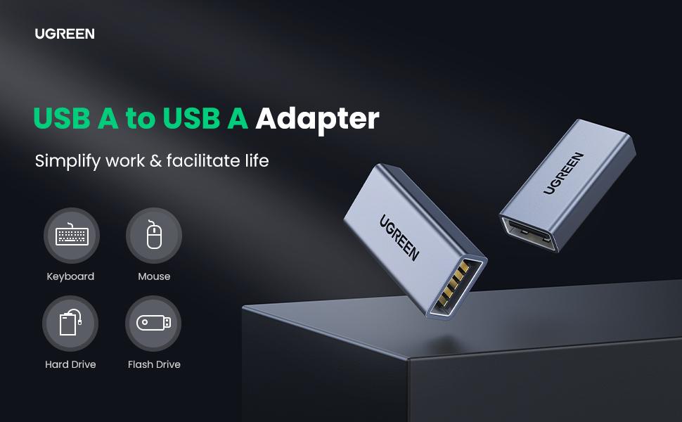 UGREEN USB to USB Adapter USB 3.0 Type A Female to Female Coupler ...