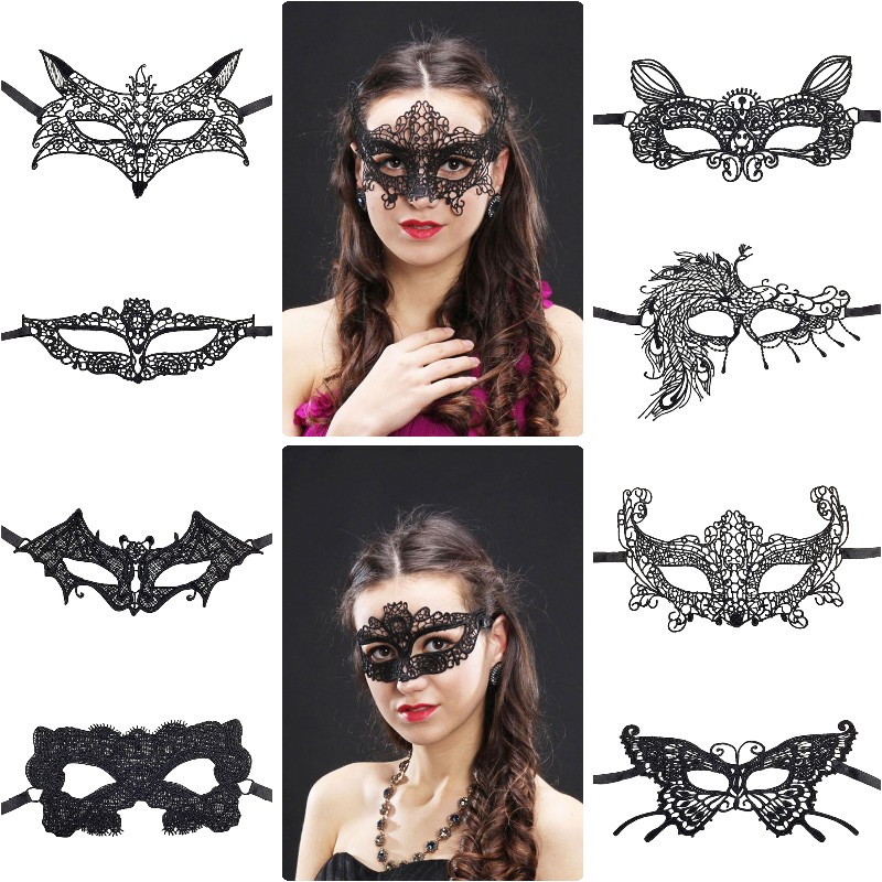 Mysterious Lace Angel Eye Mask Sexy Cosplay Costume Christmas Party For ...