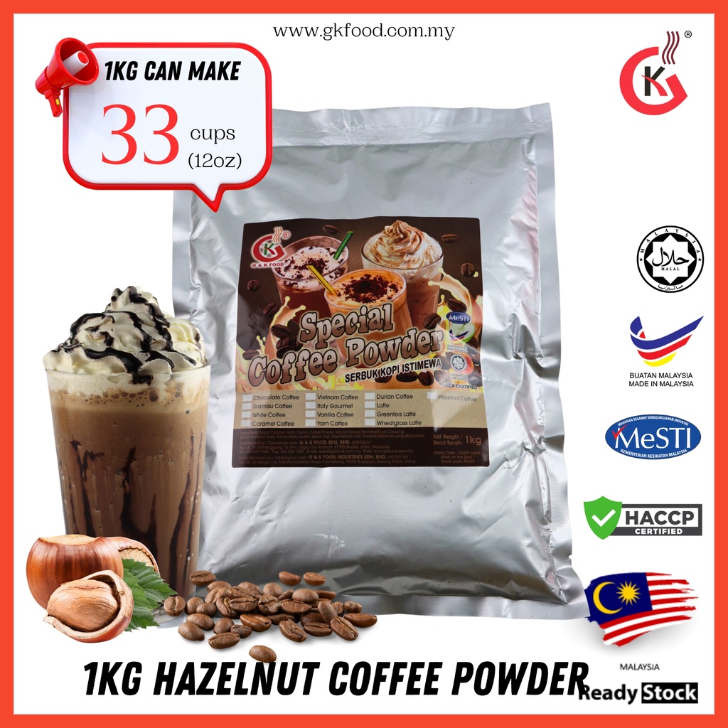 G&K Hazelnut Coffee Powder 1KG(HALAL) | Serbuk Kopi Hazelnut HALAL | COFFEE FRAPPE POWDER ...