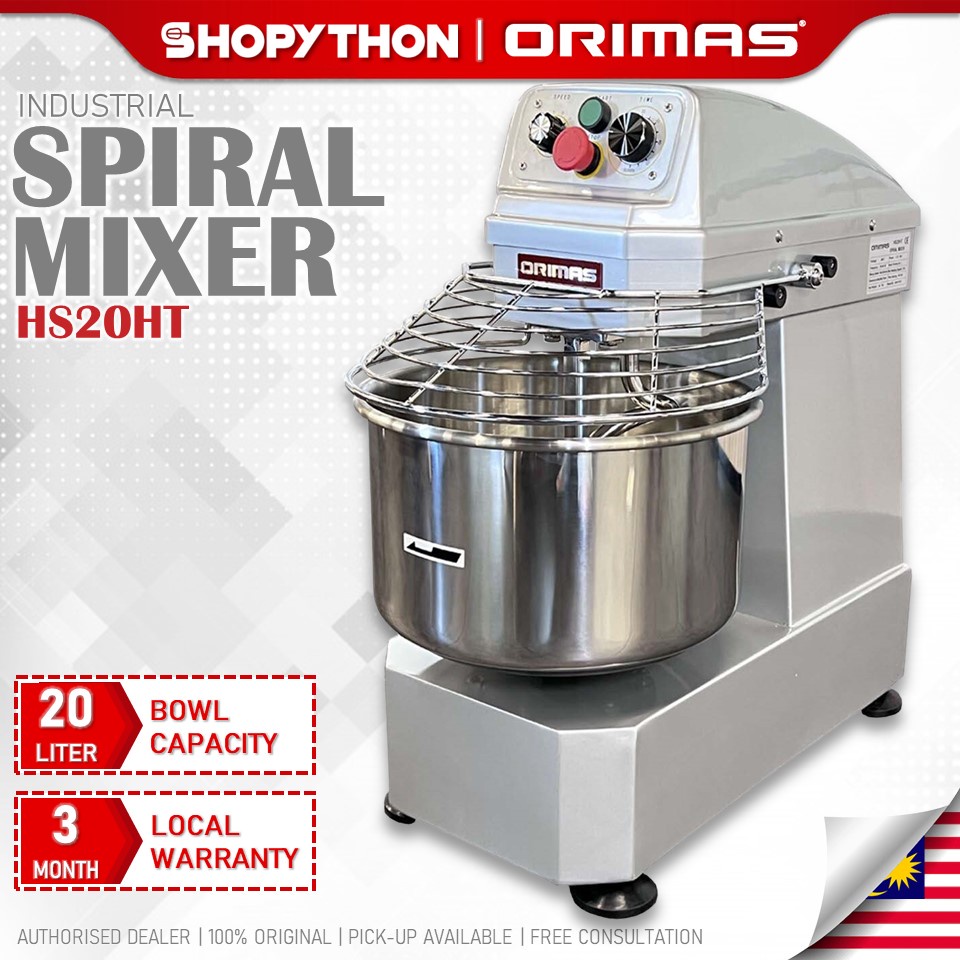 ORIMAS Spiral Mixer HS20HT (20L/750w) Industrial Heavy Duty Dough ...