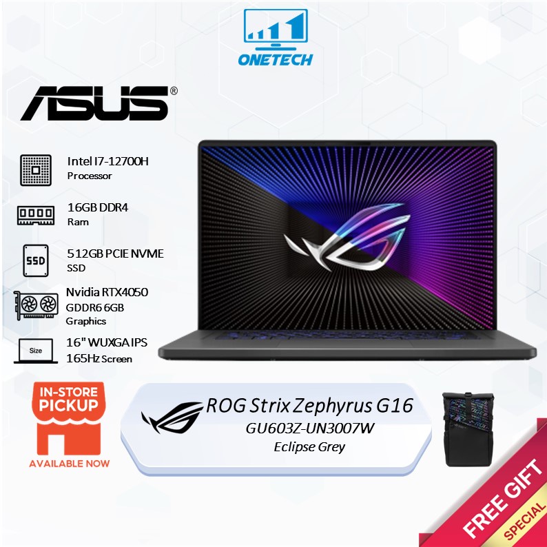 Asus ROG Zephyrus G16 GU603Z-UN3007W / GU603V-VN4018W /GU603V-UN4012W ...