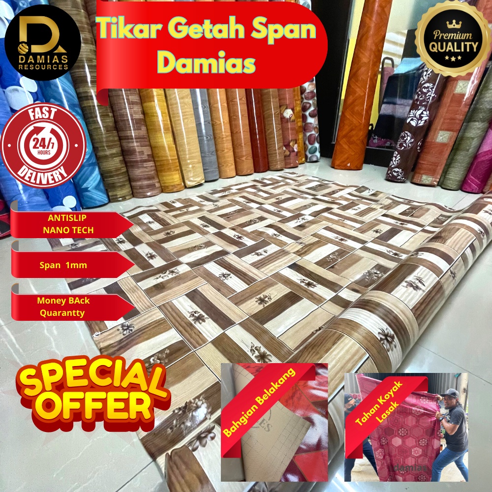 Tikar Getah Span Harga Kilang 1 roll = 18 Meter X 1.83 Meter1mm Gulung ...