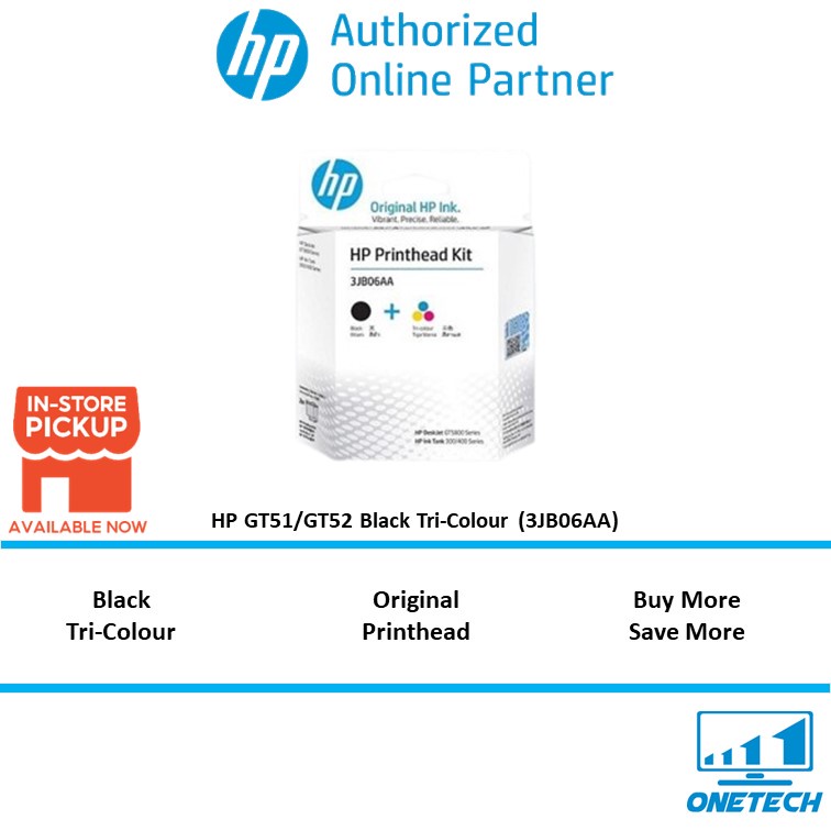 HP GT51/GT52 2-pack Black/Tri-color Printhead (3JB06AA) | Shopee Malaysia