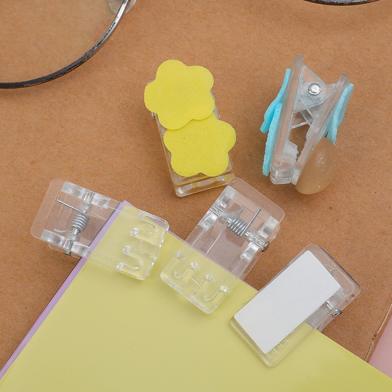 Transparent Double Side Adhesive Spring Clip / Plastic ID Badge Fixed ...
