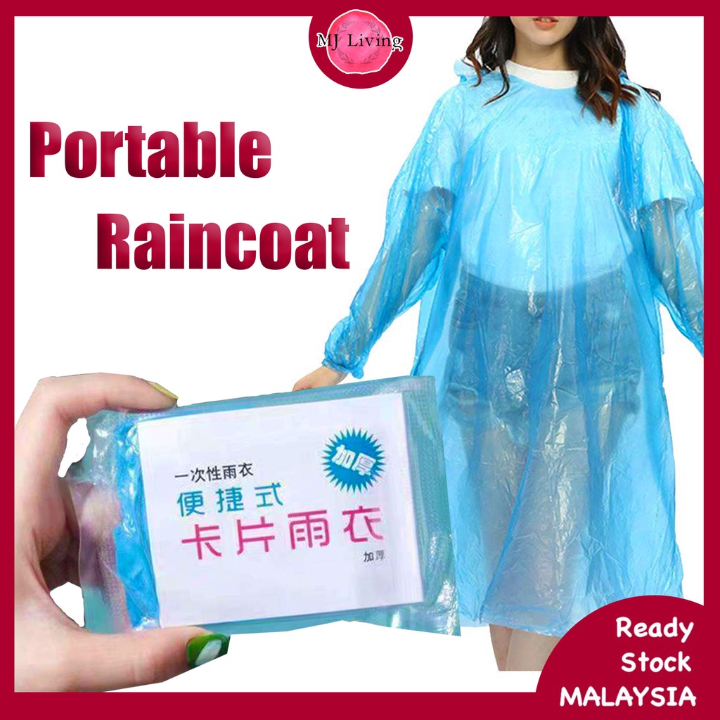 1 Pcs Portable Raincoat Card Raincoat Long Transparent Thickened ...