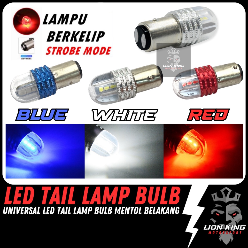 🔥💯 Universal Led Tail Lamp Bulb Mentol Lampu Belakang Berkelip-kelip ...