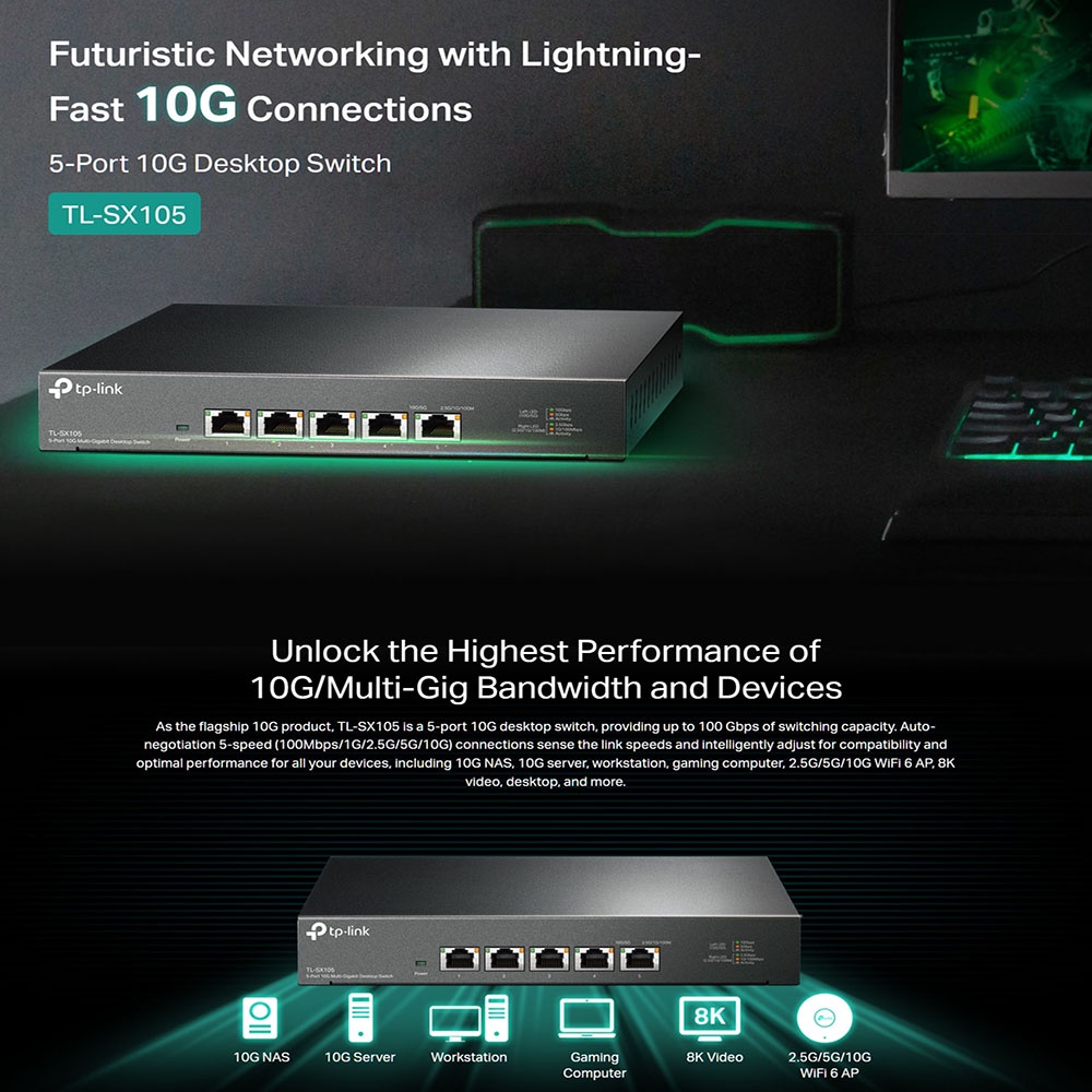 TP-Link TL-SX105 5-Port 10G Desktop Switch | Shopee Malaysia