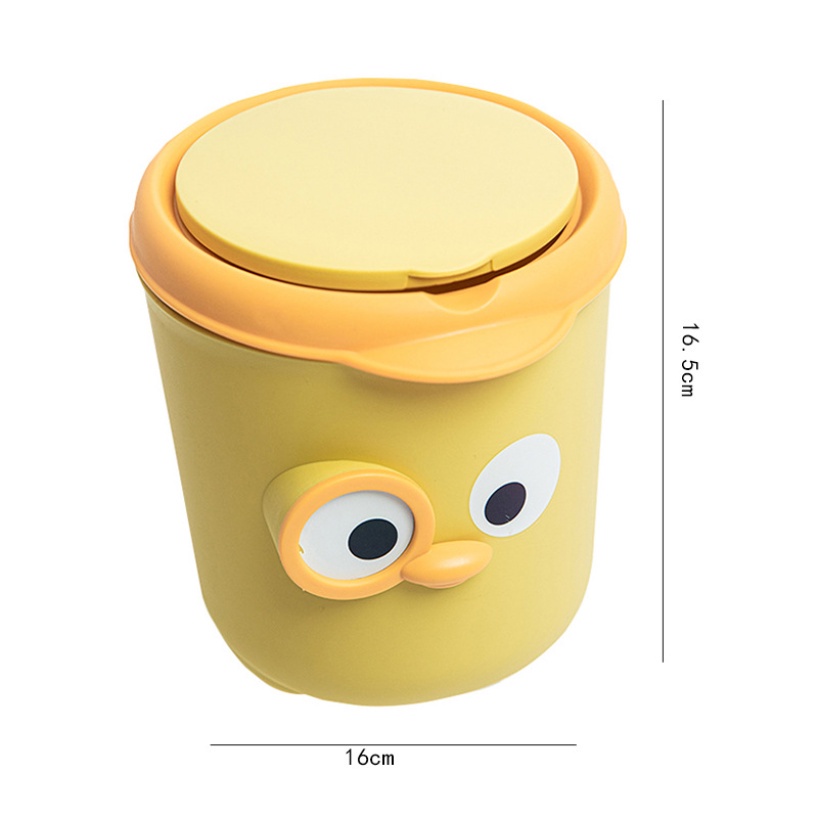2.2L Cartoon Desktop Trash Can Mini Cute Rubbish Bin With Press Lid ...