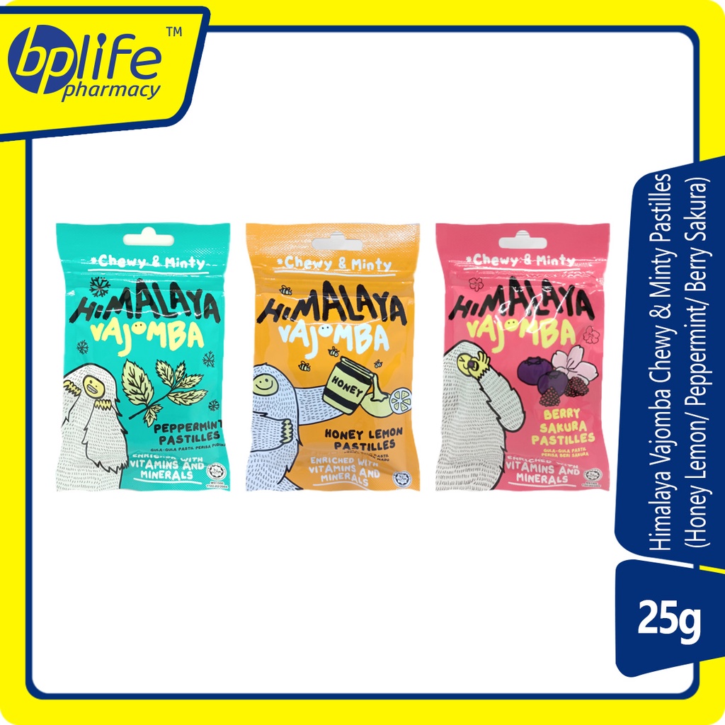Himalaya Vajomba Chewy & Minty Pastilles 25g (Honey Lemon/ Peppermint ...