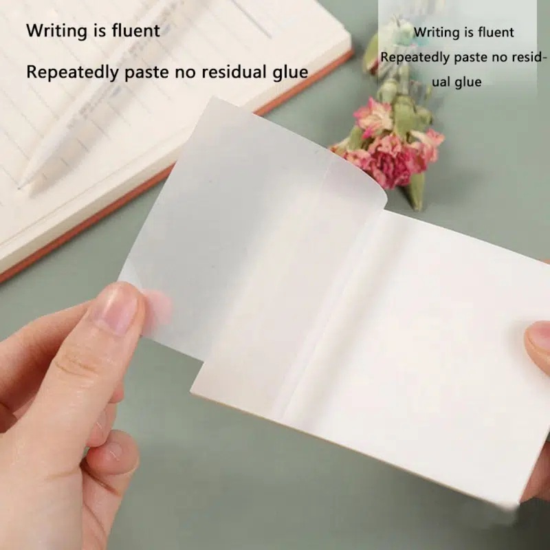 50 Sheets Transparent Sticky Notes Clear Waterproof Memo Pad Waterproof ...