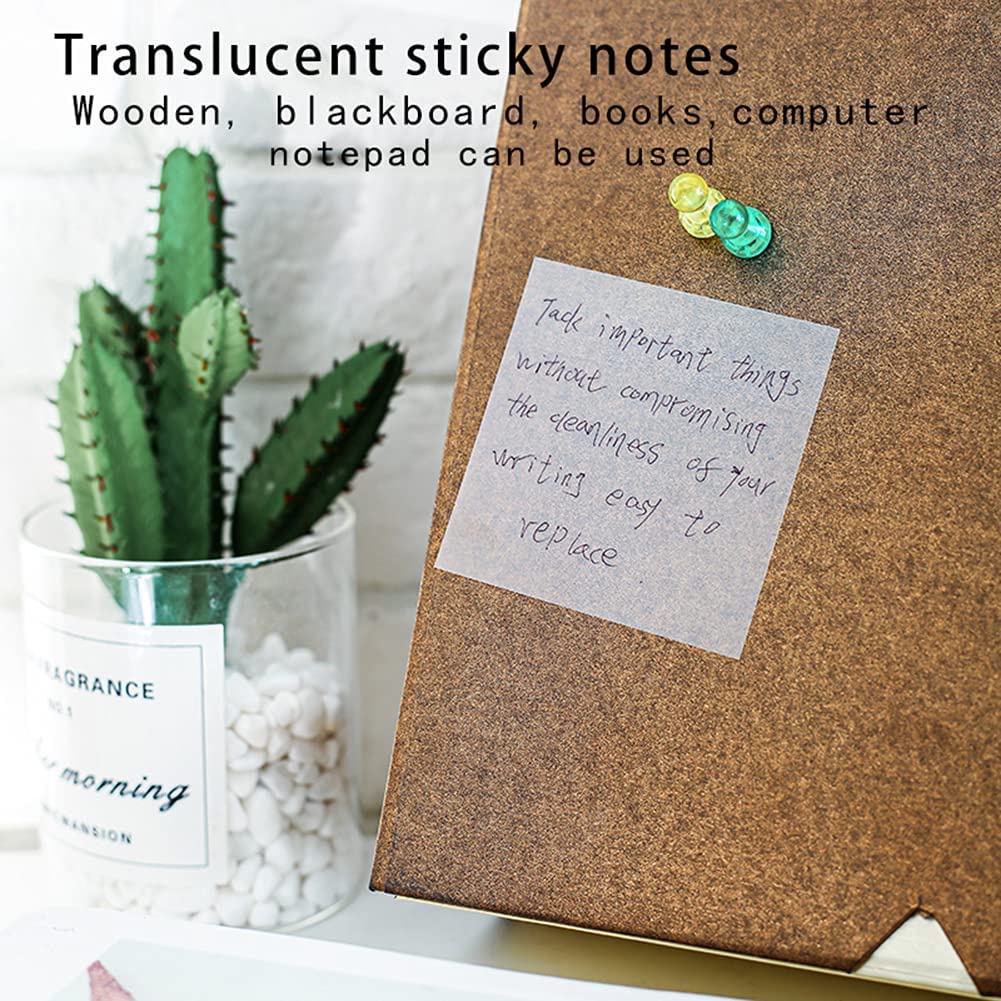50 Sheets Transparent Sticky Notes Clear Waterproof Memo Pad Waterproof ...