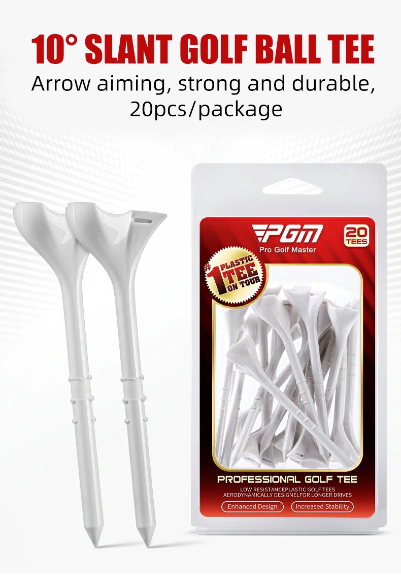 PGM QT031 Custom Logo Packaging Plastic Golf Tees Durable Tile 10 Degree 83mm Oblque Golf Tees ...