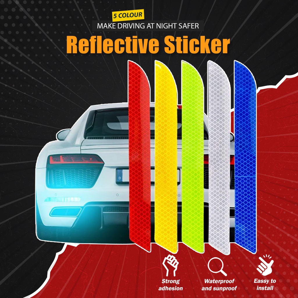 2 PCS Car Sticker Auto Reflective Strip Warning Car Styling Accessories ...