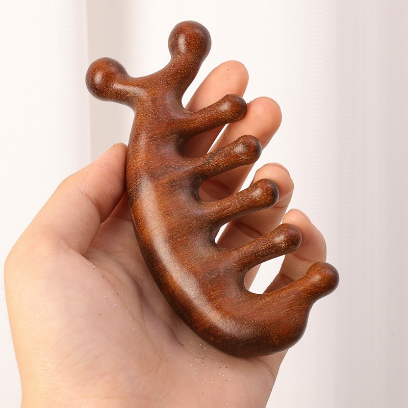 Sandalwood Handmade Massage Comb /Round Tips Head Scalp Massage Comb ...