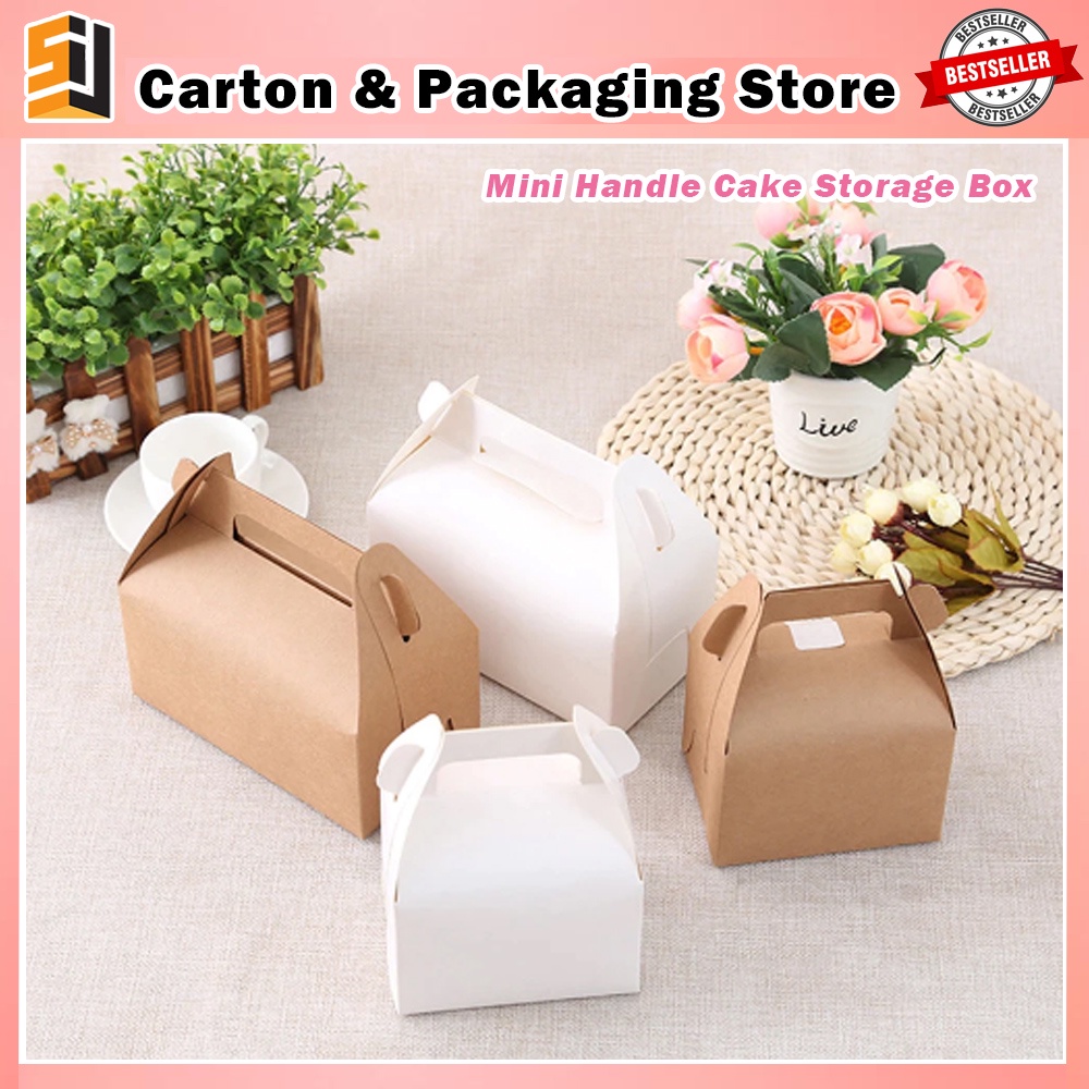 Mini Cake Box With Handle / Craft Paper Cake Box / Dessert Box / Pastry ...