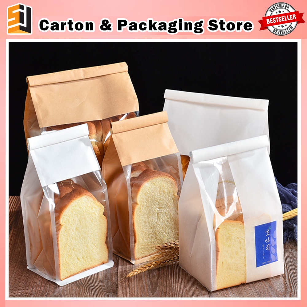 Toast Bread Storage Bags / Oil-proof Kraft Paper Food Packaging Bags ...