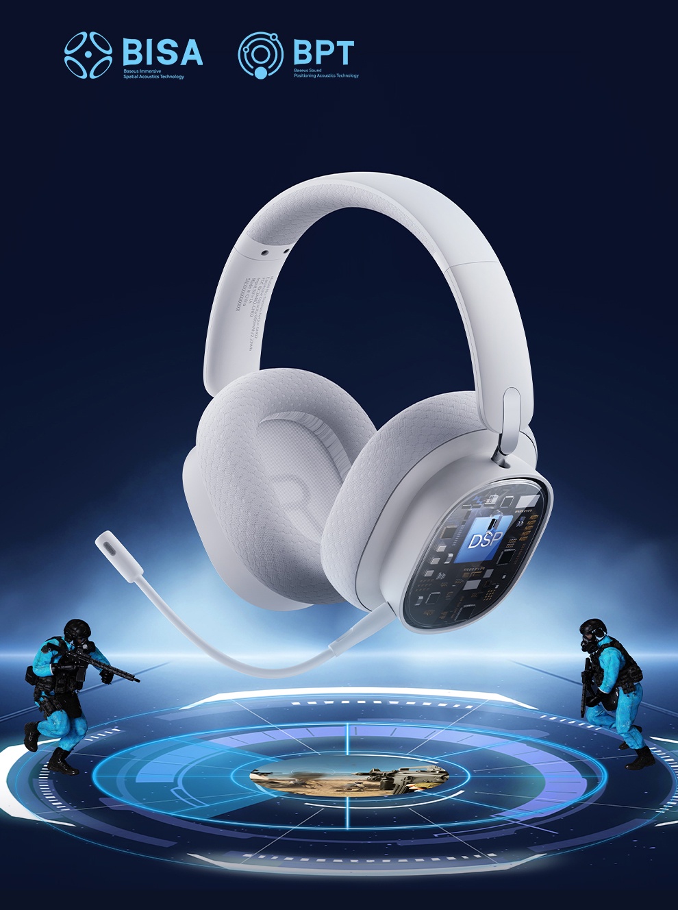 Baseus GH02 Gaming Wireless Headphone with Mic Over-Ear Headphones ...