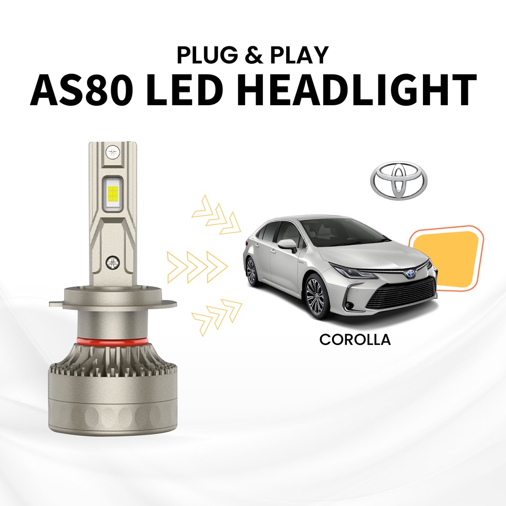 【TOYOTA】Corolla Altis 2PCS Plug and Play LED Headlight Foglight H8/H11 ...