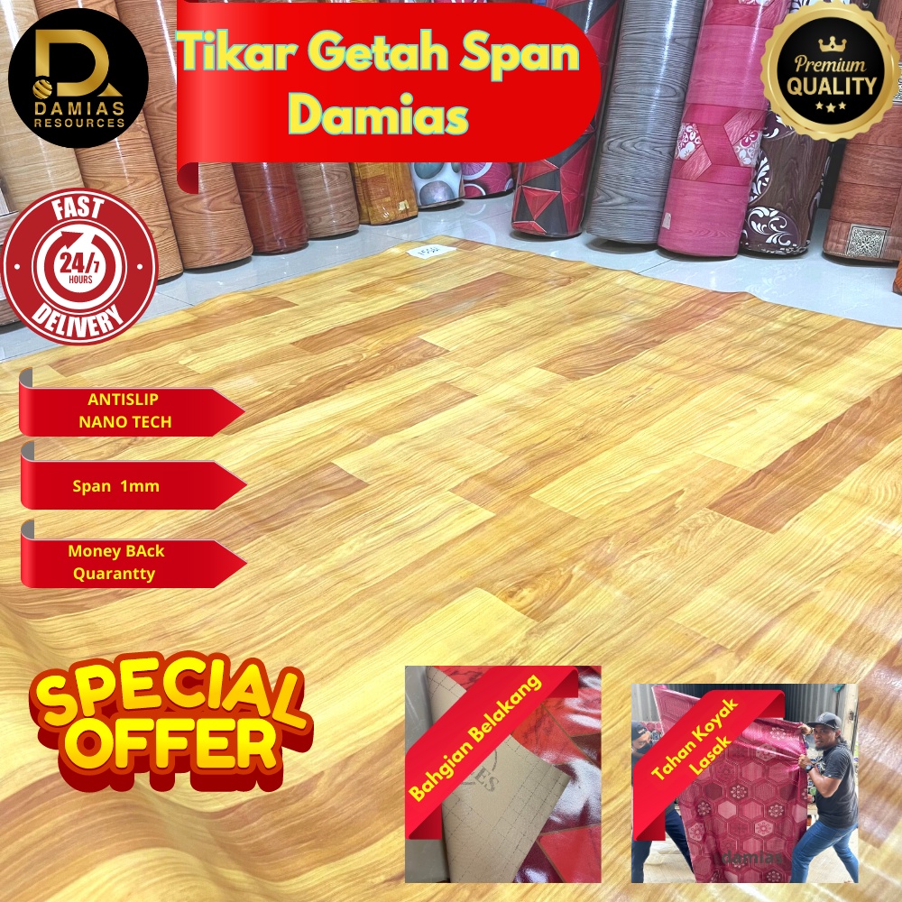 Tikar Getah Span FARIDA DECO (Size 1 Meter X 1.83 Meter Tebal 1mm) Span ...