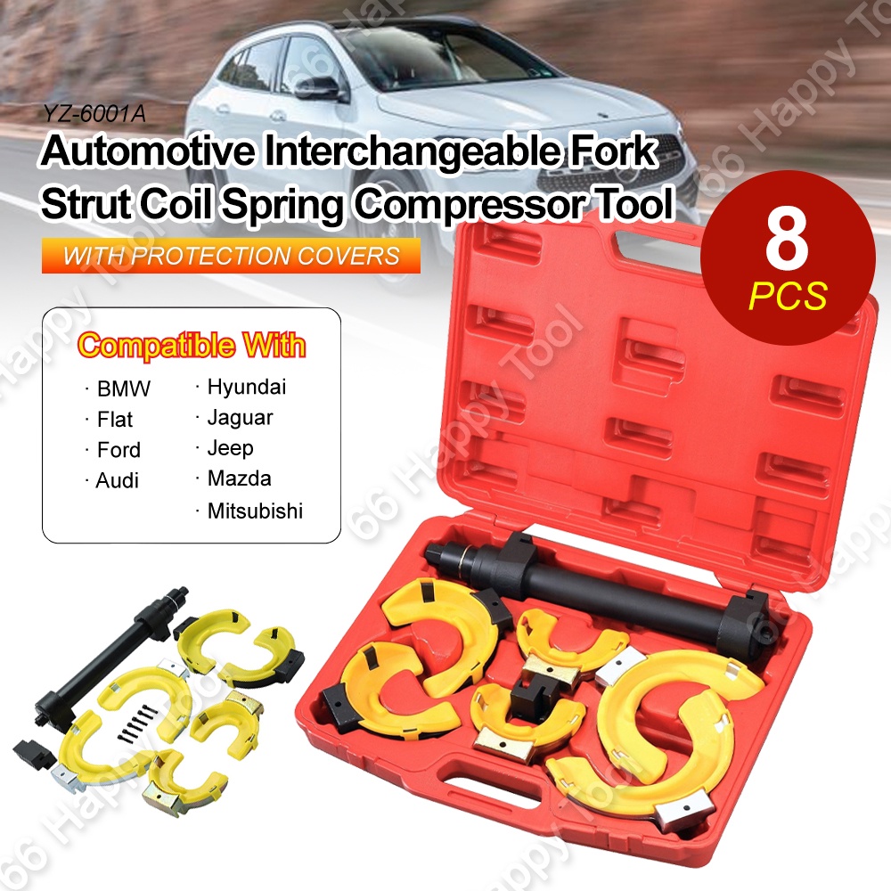 Automotive Interchangeable Fork Strut Coil Spring Compressor Tool Kit ...