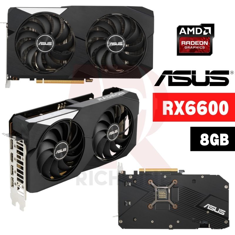 {ReadyStock} ASUS DUAL RX6600 8GB Desktop PC AMD Graphic Card GPU ...