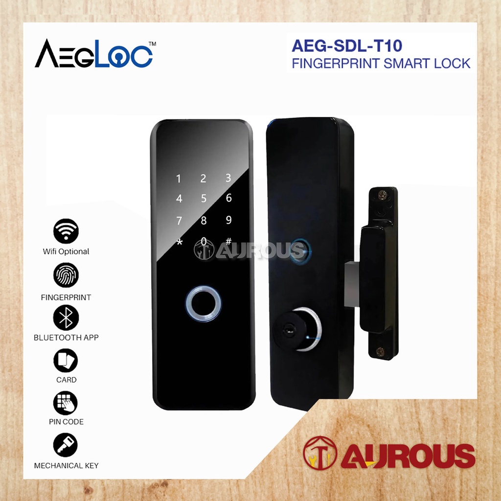 ARMOR AEGLOC DIGITAL FINGERPRINT SMART DIGITAL RIM DOOR SECURITY LOCK ...
