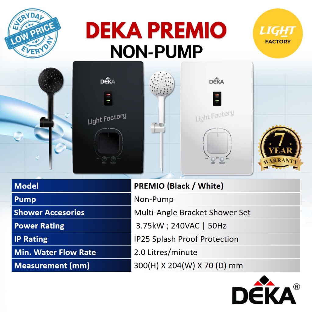 🔥NEW🔥DEKA PREMIO | FANZO Non-Pump Water Heater Instant Heat Water ...