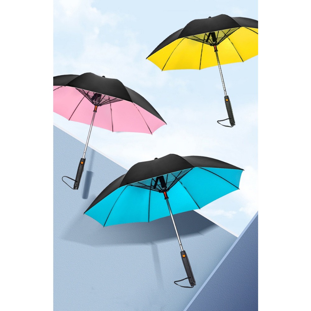 Creative Umbrella With Fan And Mist Spray Long Handle Sunny And Rainy ...