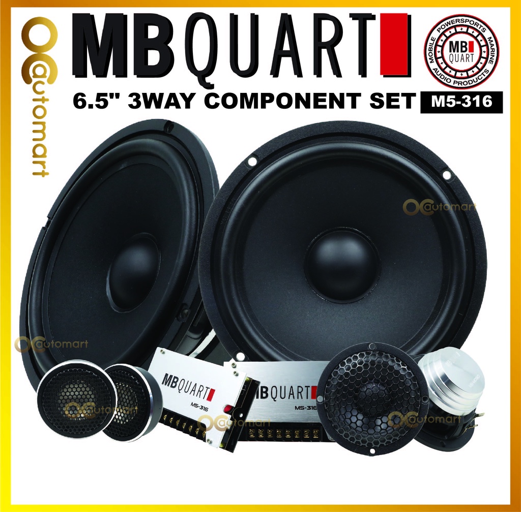 MB Quart 3 Way Component Set Speaker System M5-316 Car Spk Kereta With ...