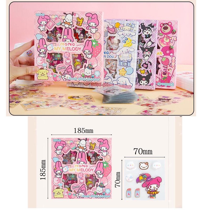 100 PCS/Box Sticker PET Waterproof sticker Japanese Cartoon Pattern ...