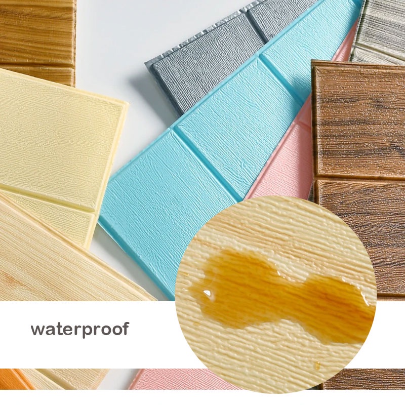 Adhesive Wallpaper Panner Wooden Decoration Wall Paper Dinding Sticker ...